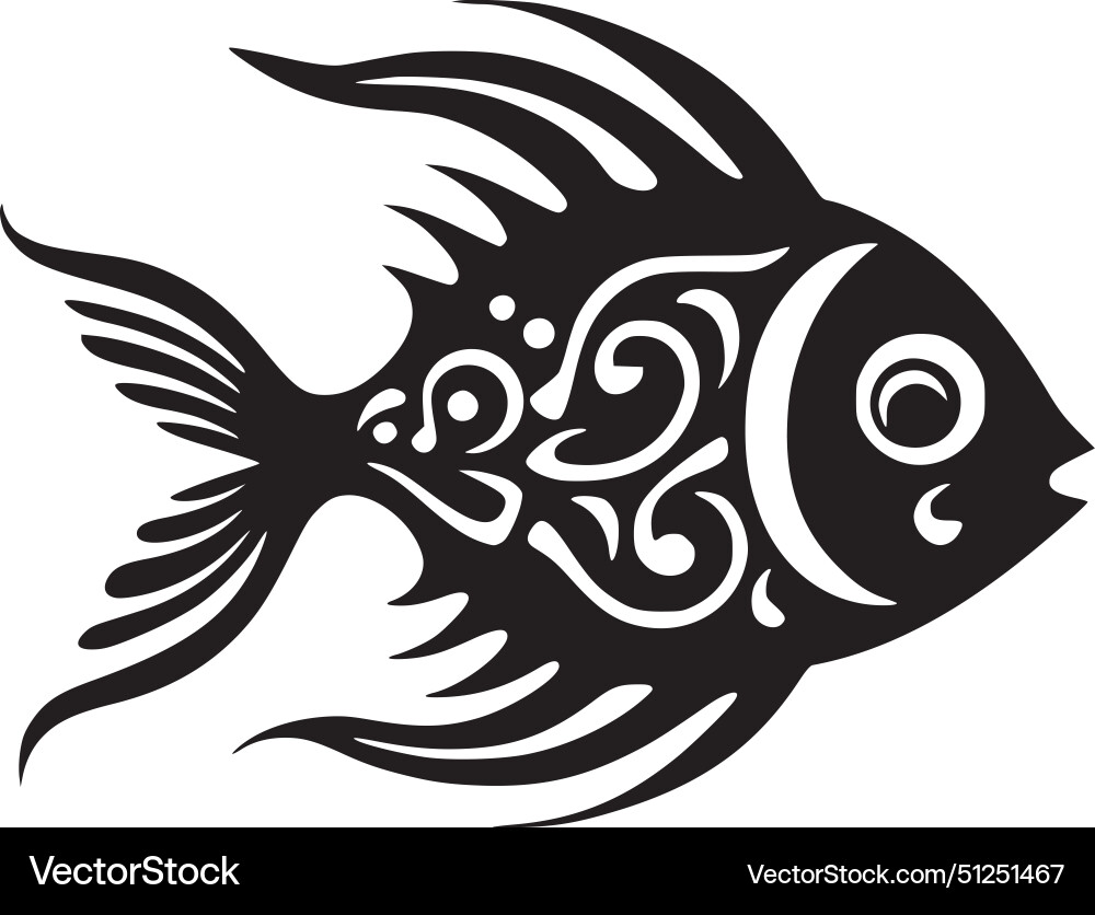 Fish - black and white Royalty Free Vector Image