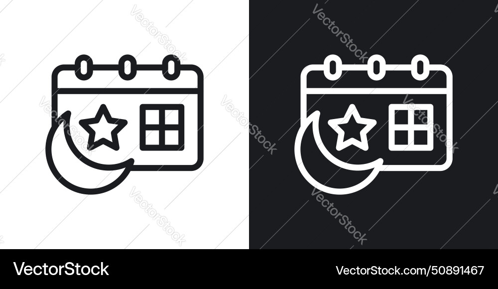 Islamic calendar icon set muslim eid or ramadan Vector Image