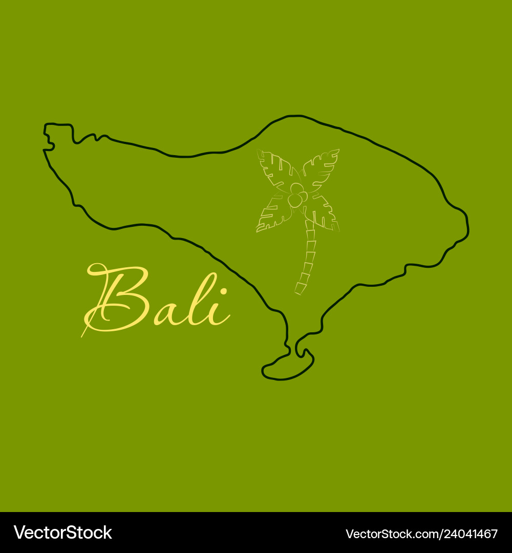 Map of bali thin line Royalty Free Vector Image