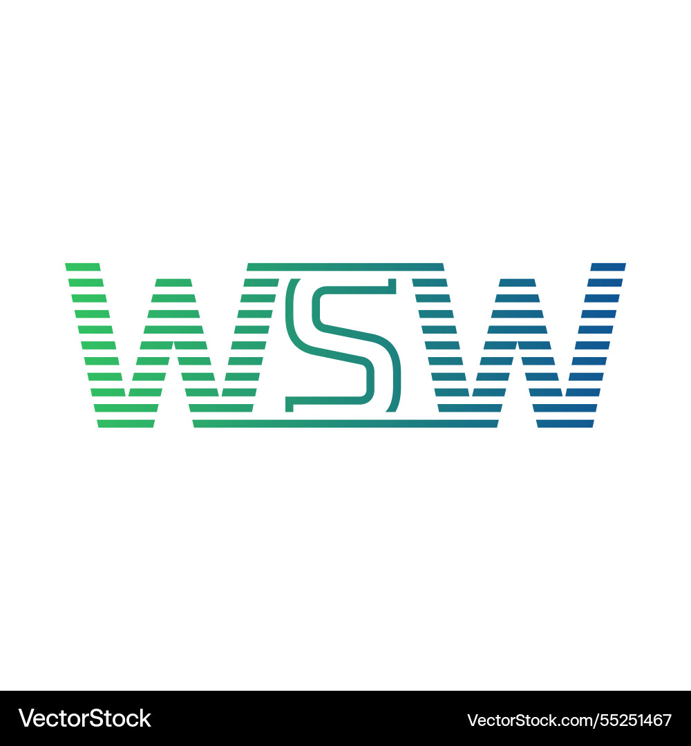 Modern wsw logo design letter minimalist Vector Image