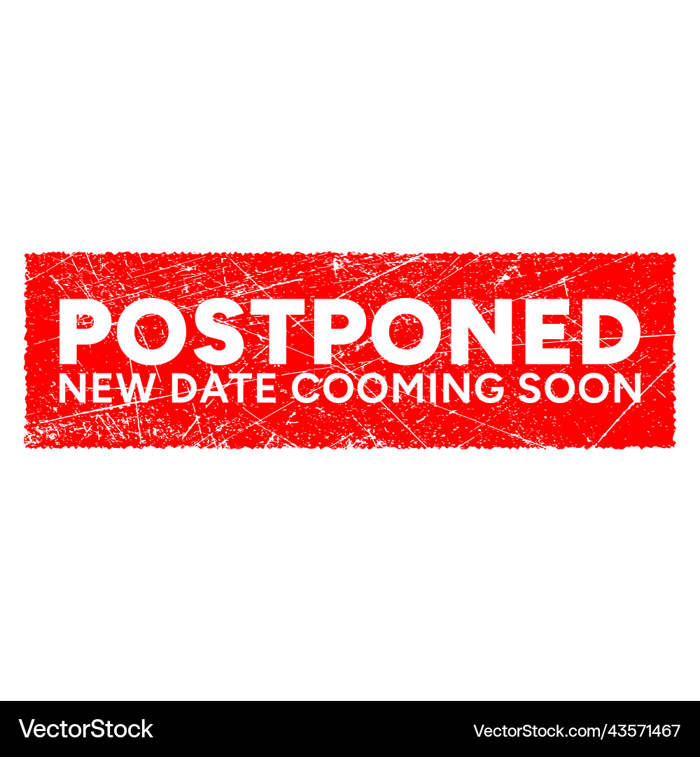 Postponed Event Banner Royalty Free Vector Image