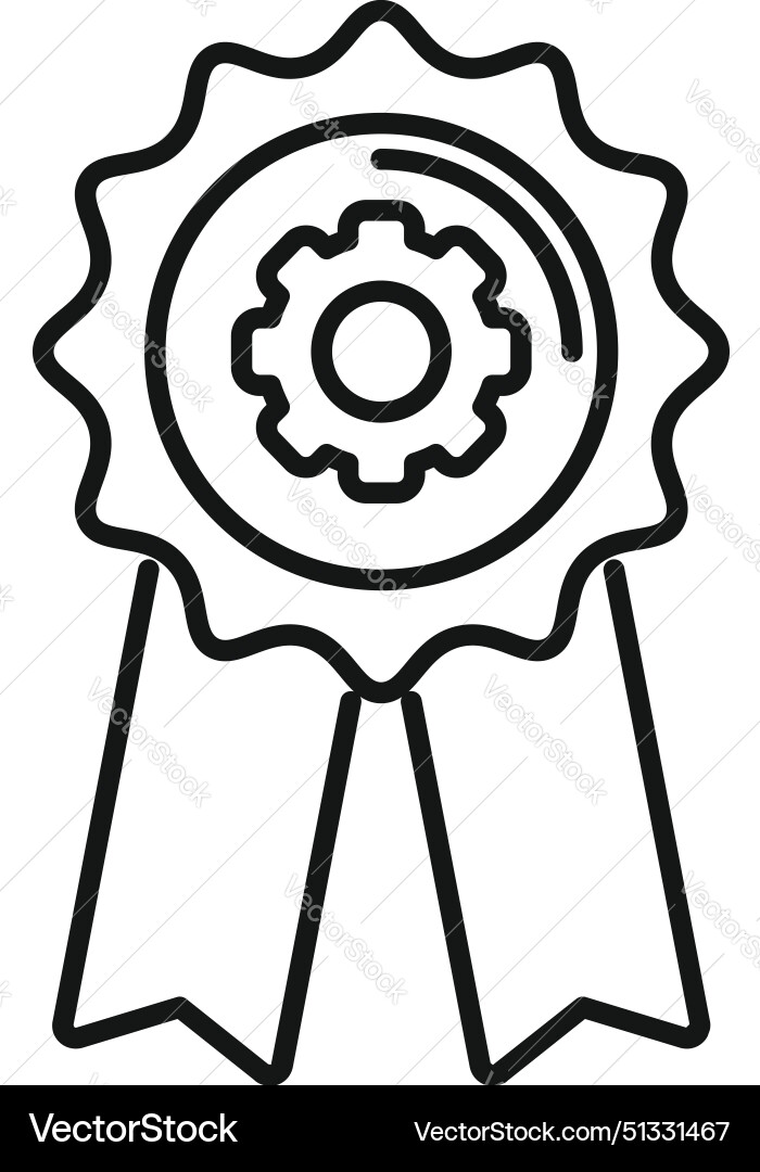 Quality assurance badge line icon Royalty Free Vector Image