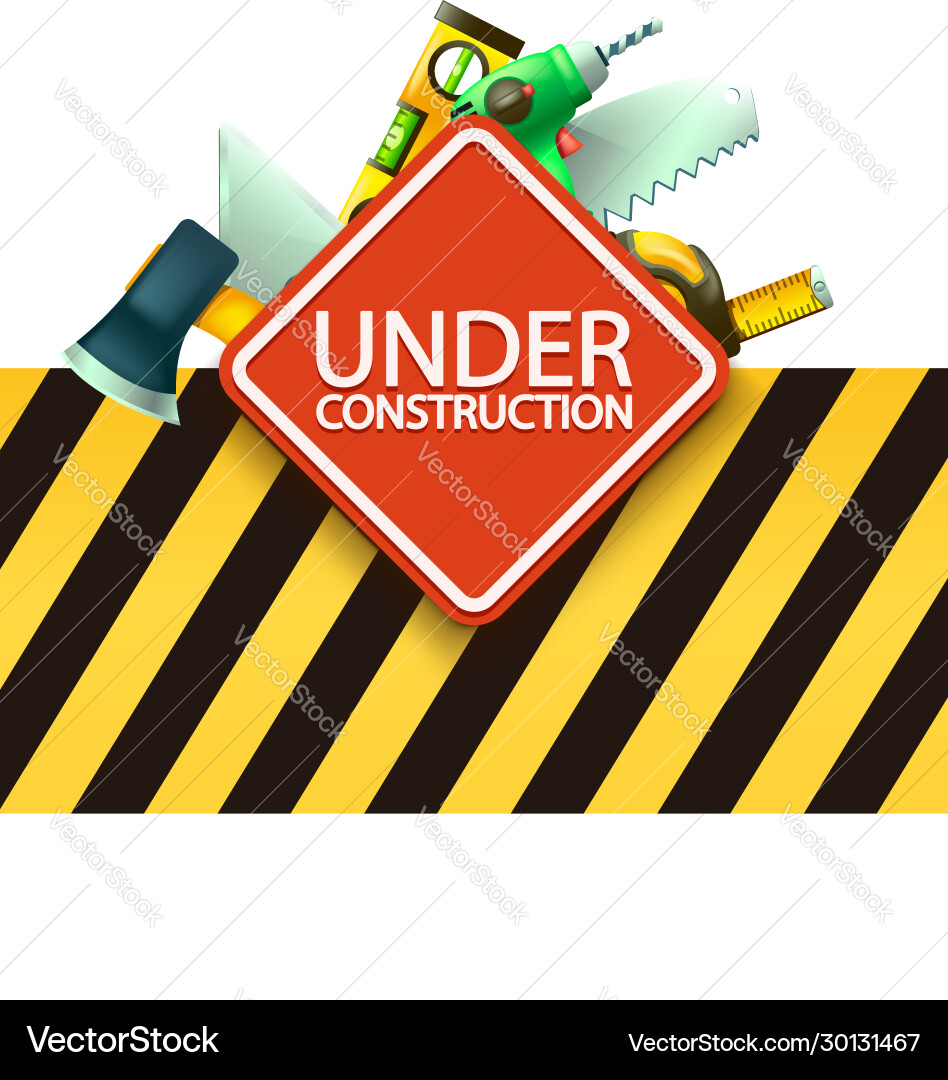 Red construction sign tools Royalty Free Vector Image