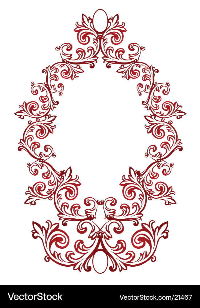 Red floral frame Royalty Free Vector Image - VectorStock