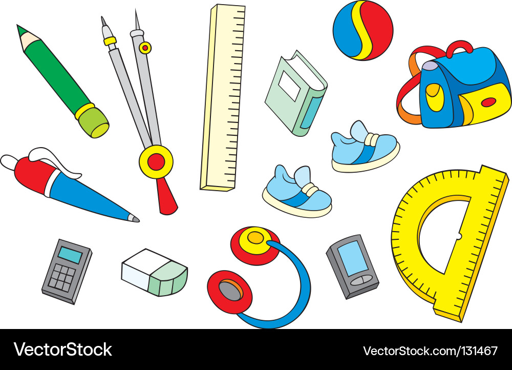 School Supplies Royalty Free Vector Image - VectorStock