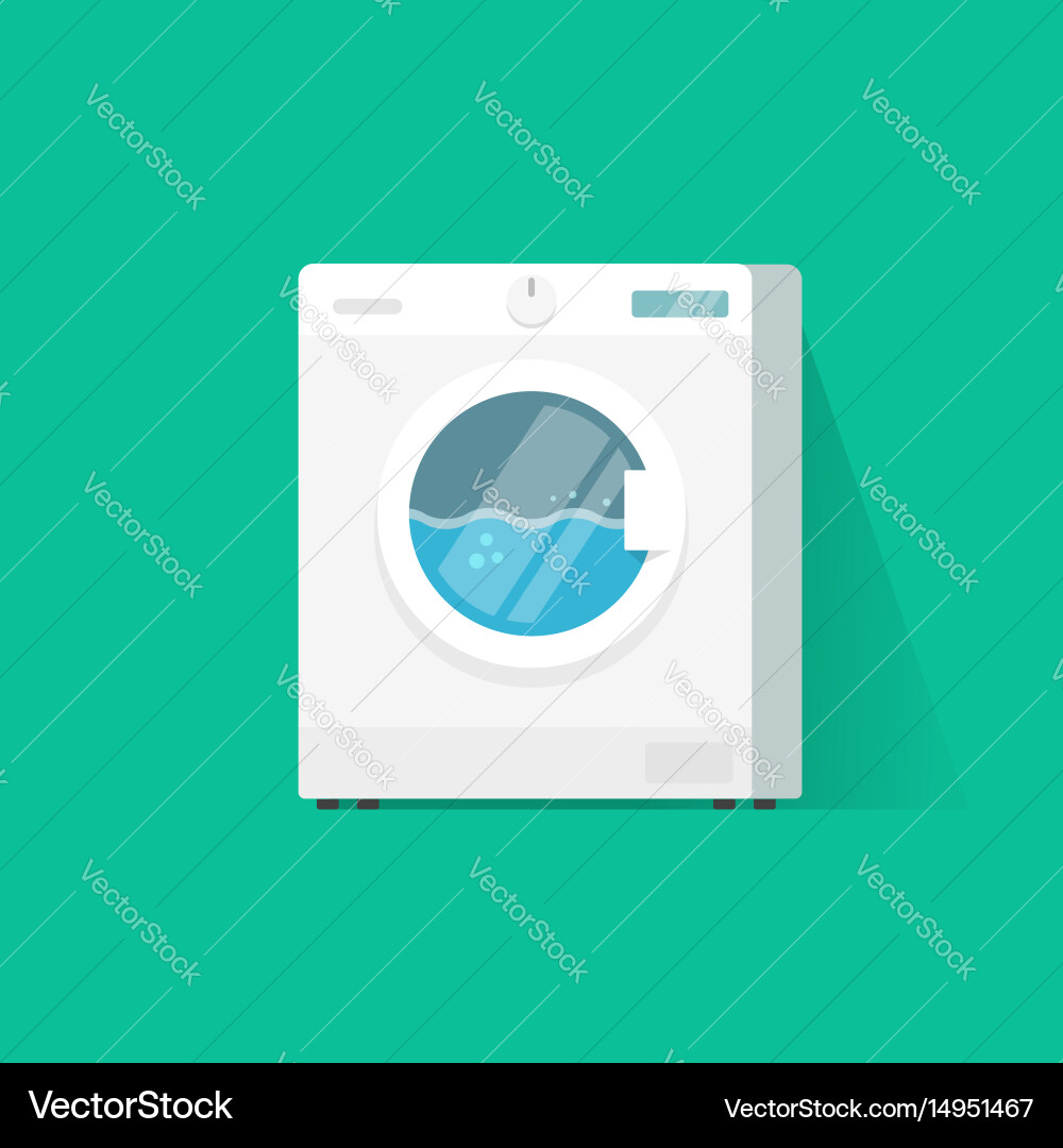 Washing machine flat cartoon Royalty Free Vector Image
