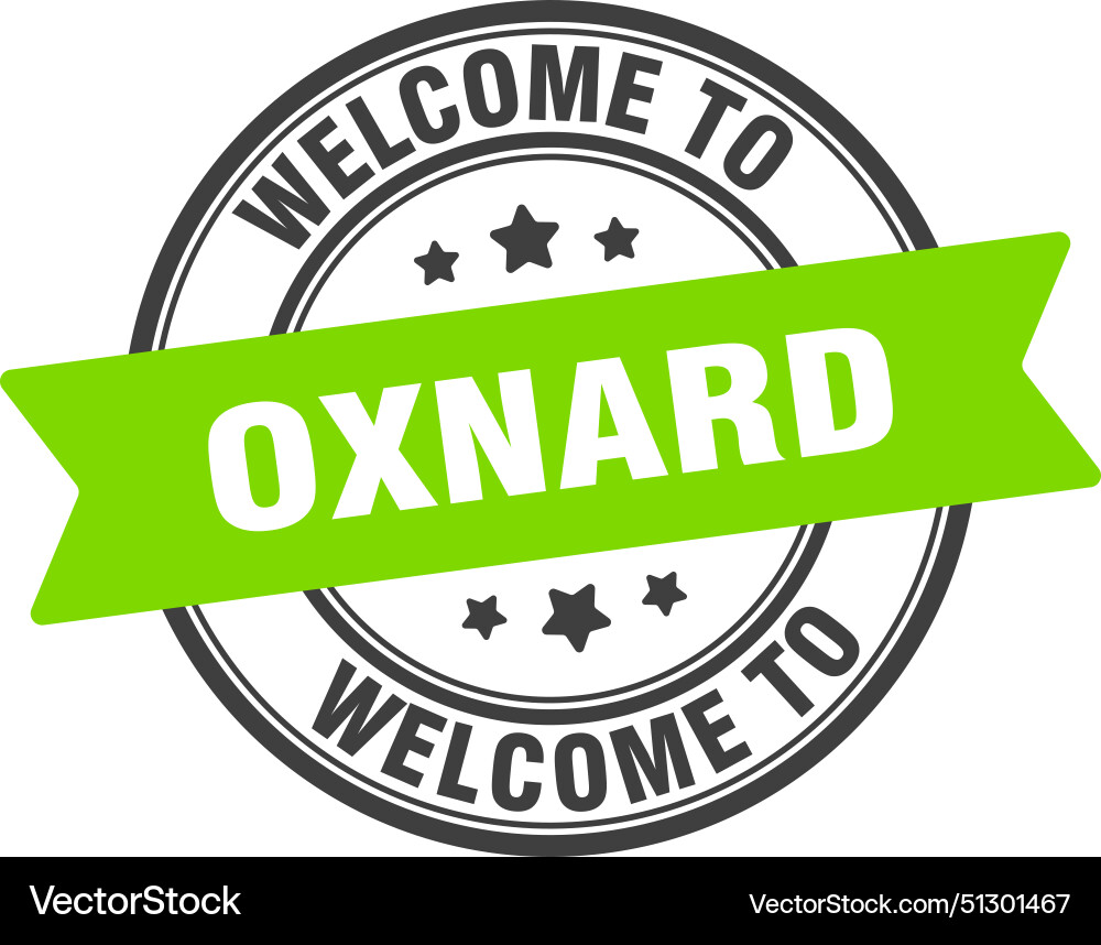 Welcome to oxnard stamp oxnard round sign Vector Image