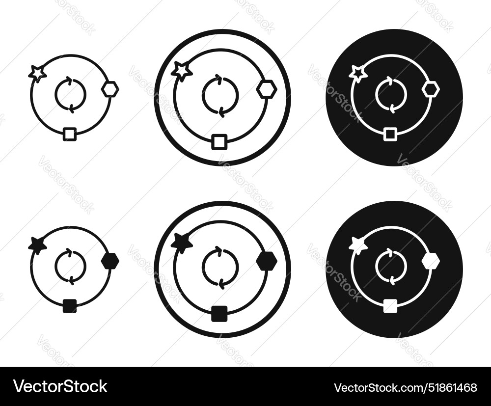 Adaptation icon set in black and white outlines Vector Image