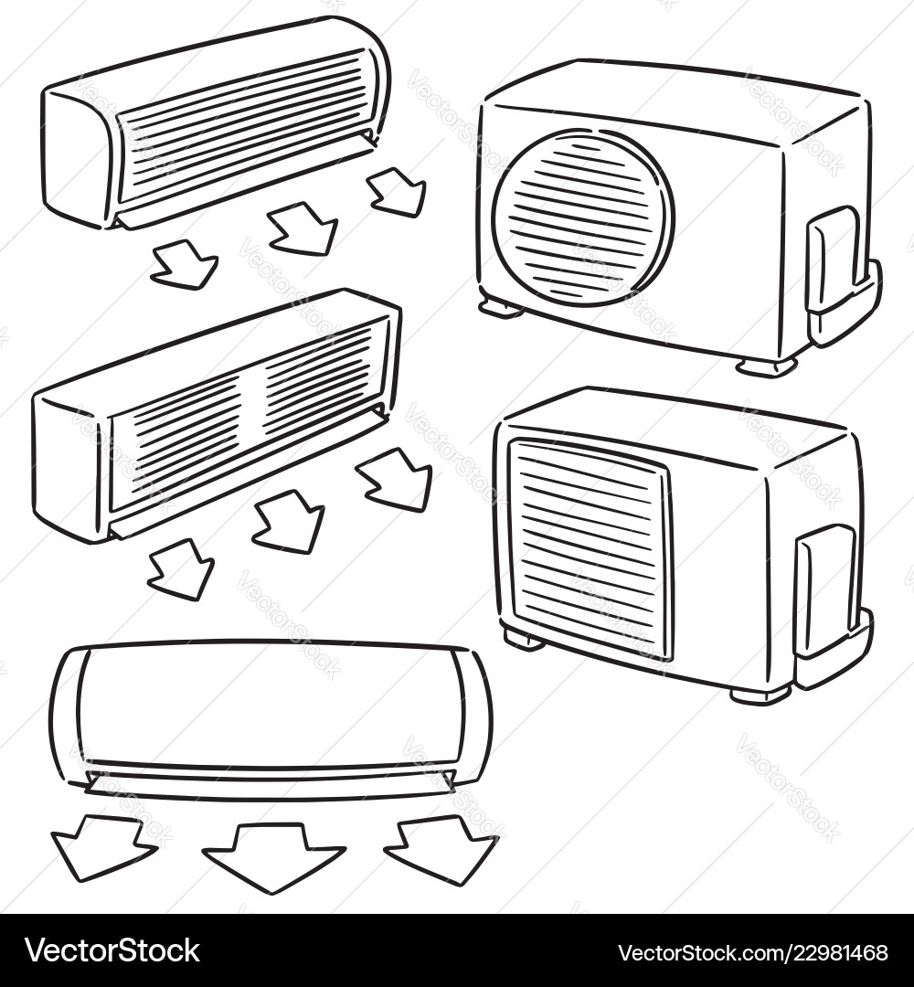 Air Conditioner Elements Royalty Free Vector Image