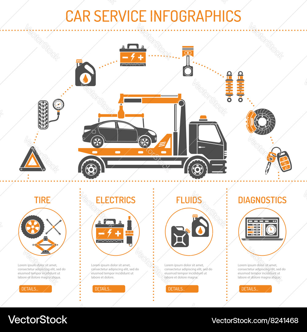 Car service infographics Royalty Free Vector Image