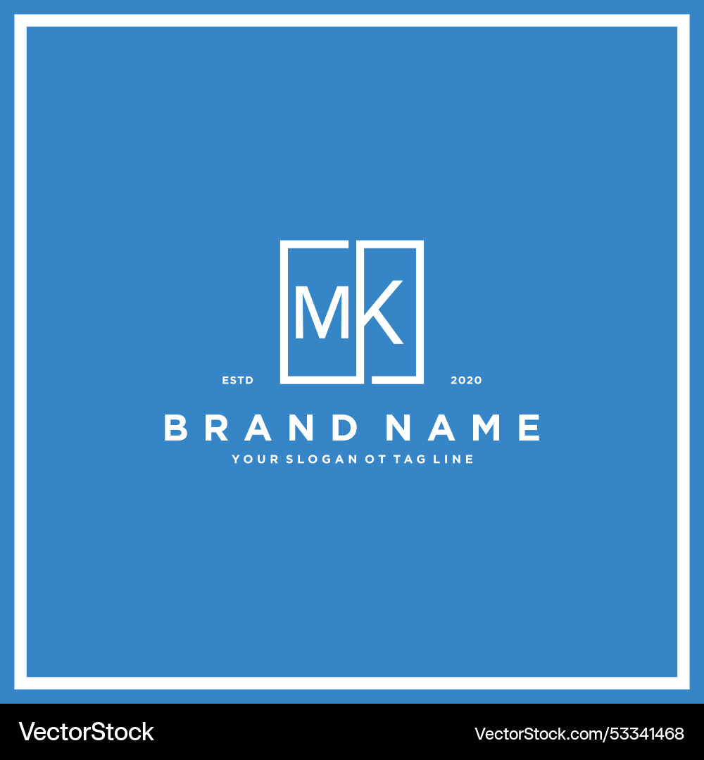 Creative letter mk square logo design concept Vector Image