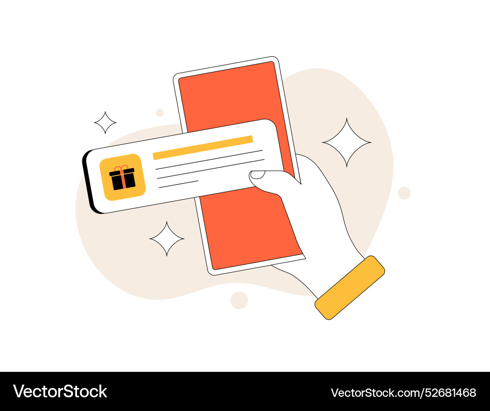 E-commerce loyalty program with gift Royalty Free Vector