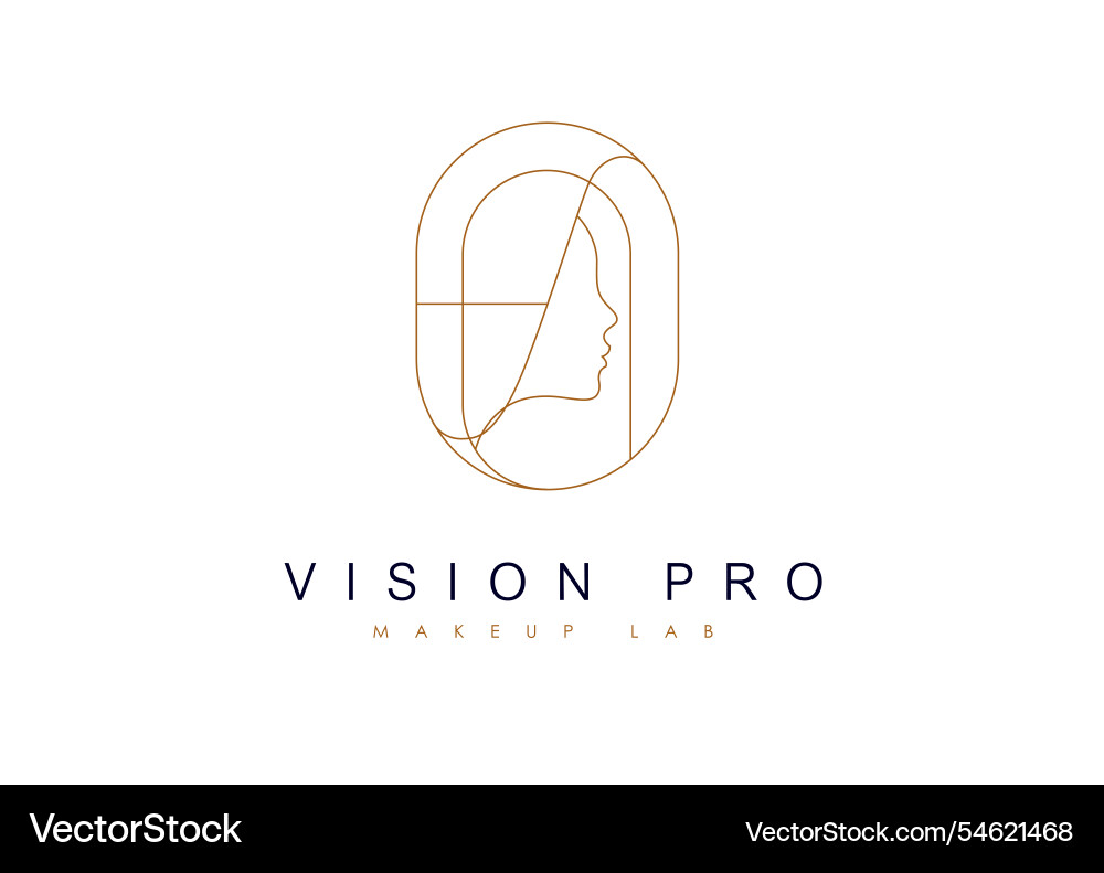 Elegant Female Silhouette Makeup Label Royalty Free Vector