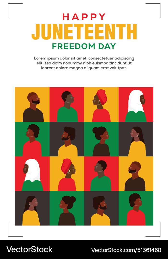 Flyer juneteenth freedom day concept design Vector Image