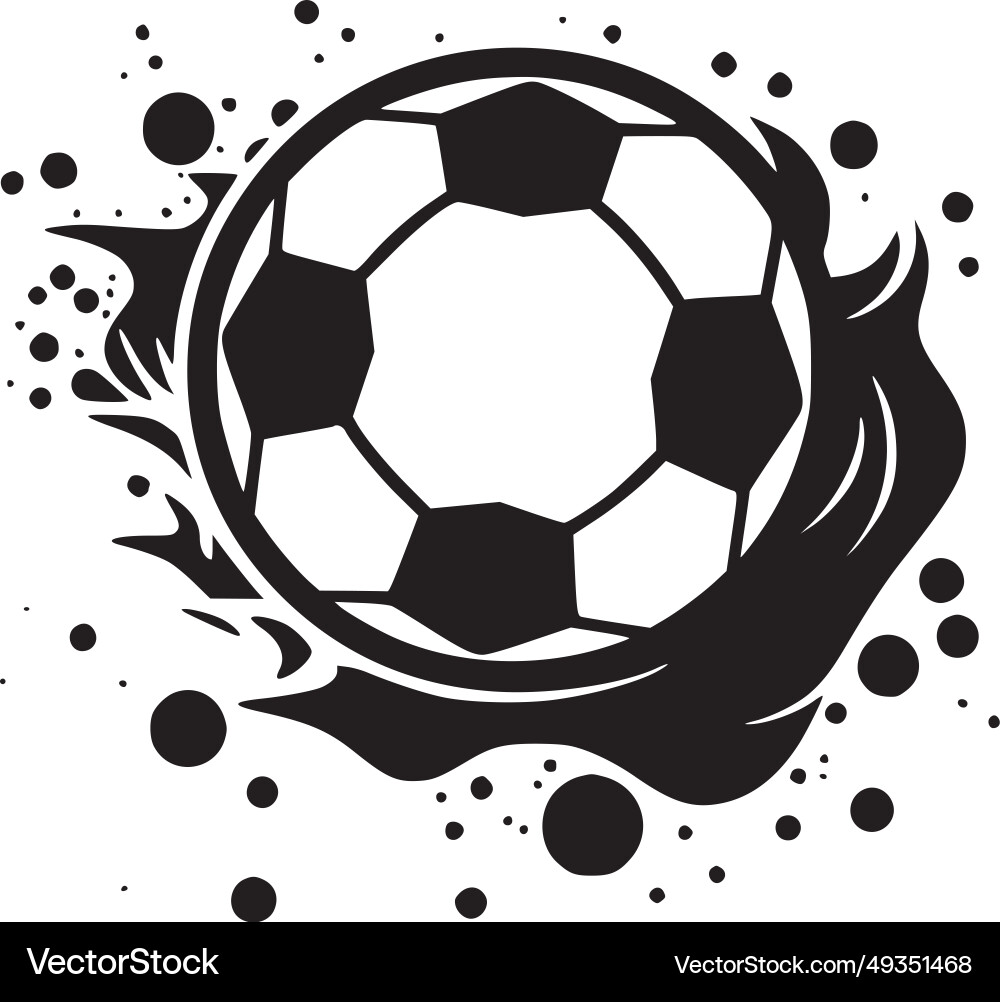 Football - black and white Royalty Free Vector Image