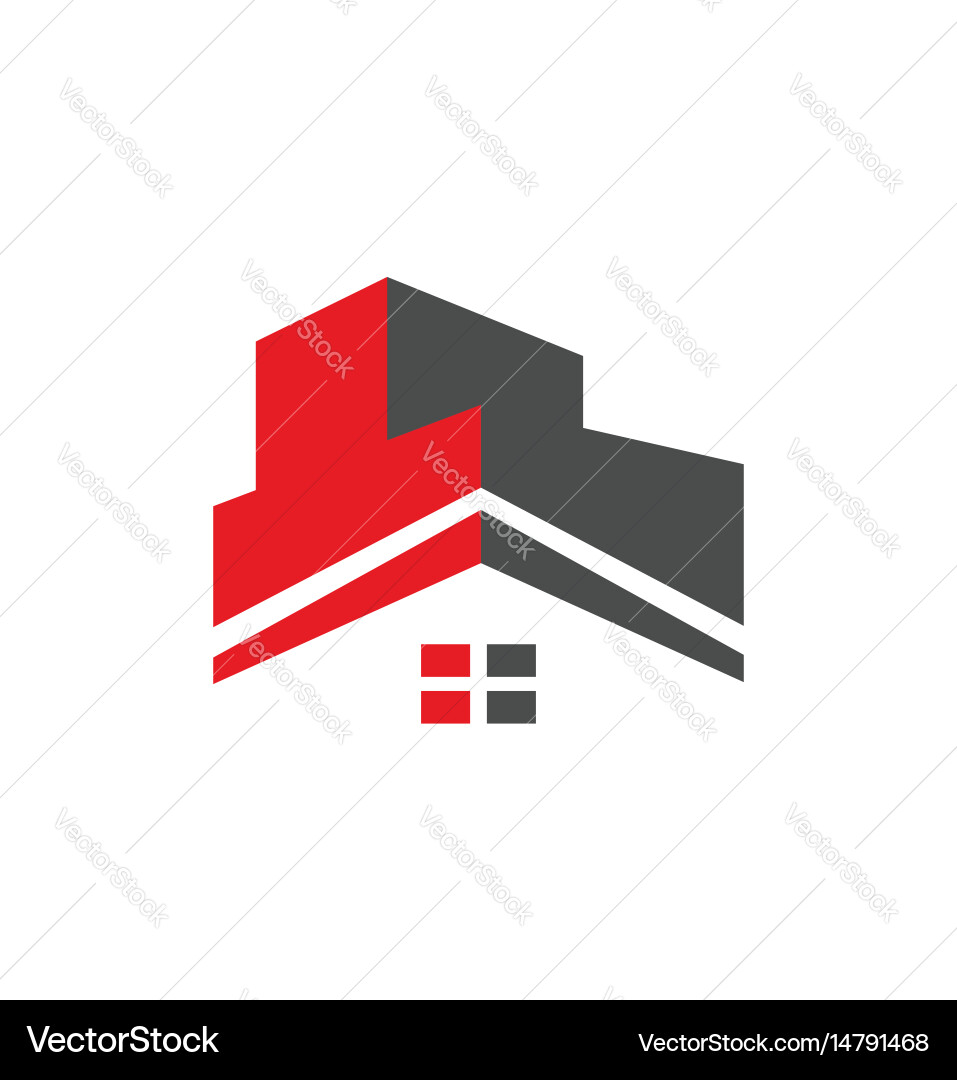 House roof construction building logo Royalty Free Vector