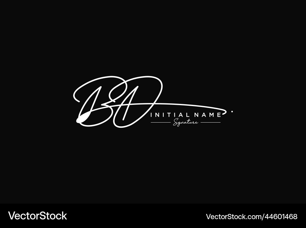 Initial bd signature logo template hand drawn Vector Image