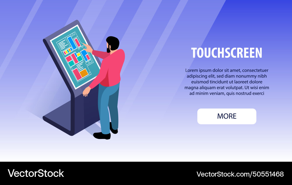 Interactive touchscreen horizontal banner Vector Image