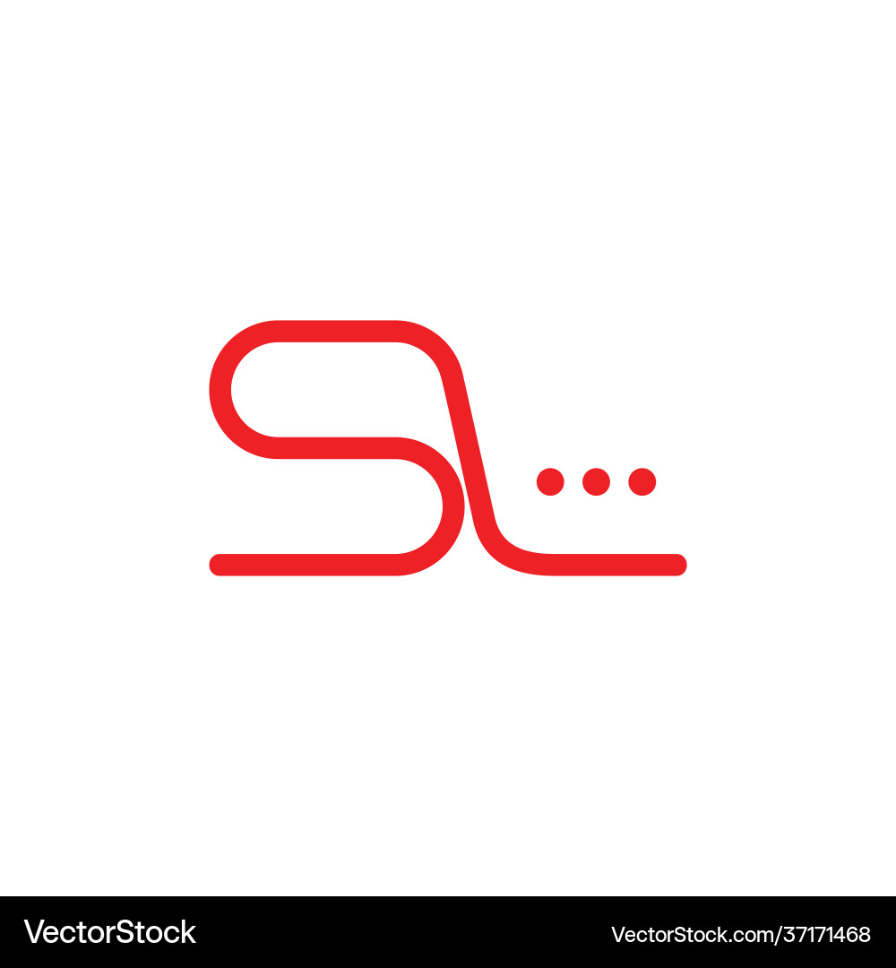 Letters sl simple lines art logo Royalty Free Vector Image