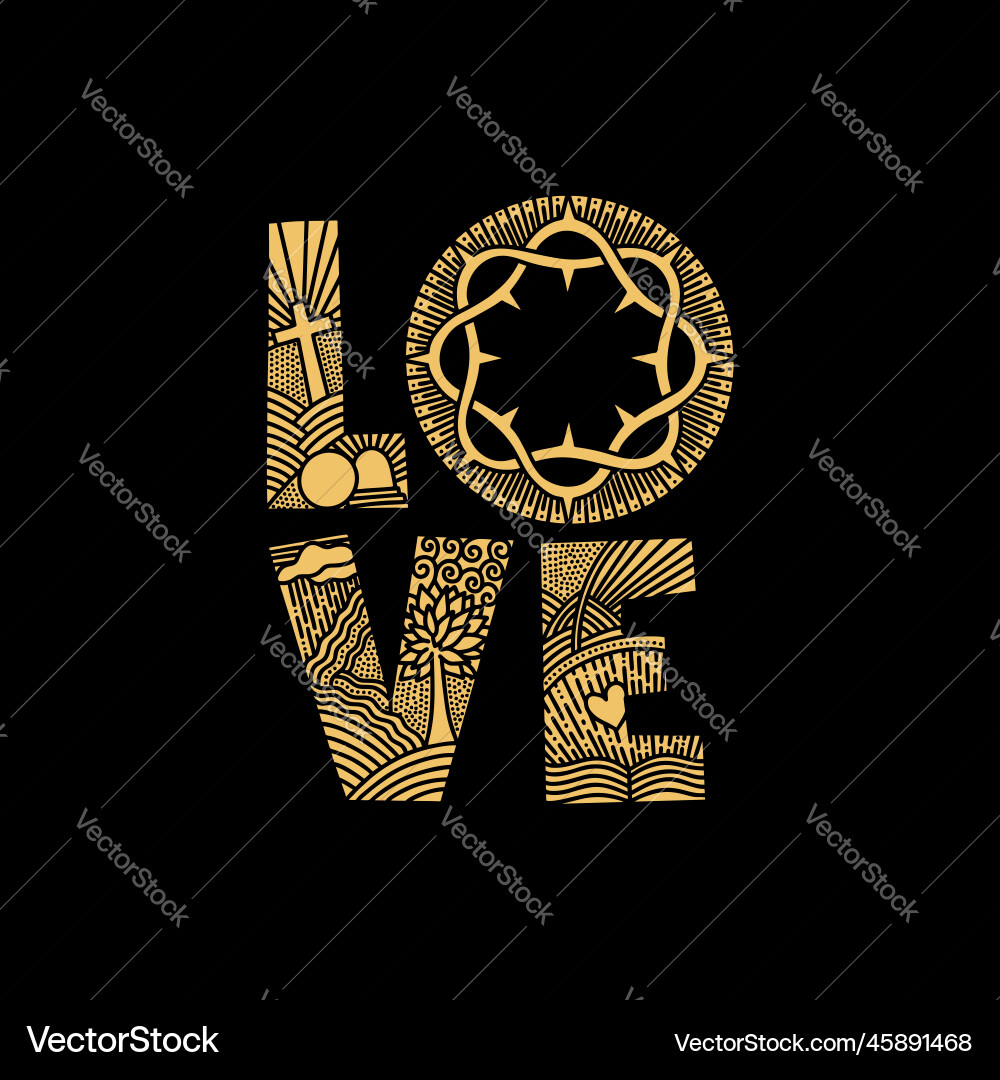 Love - gods grace for people Royalty Free Vector Image
