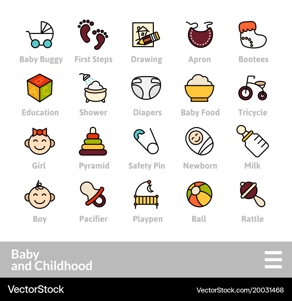 Outline icons thin flat design modern line stroke Vector Image