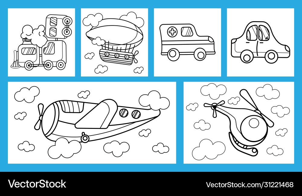 Set coloring for kids Royalty Free Vector Image
