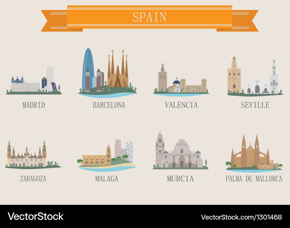 Spain city Royalty Free Vector Image - VectorStock
