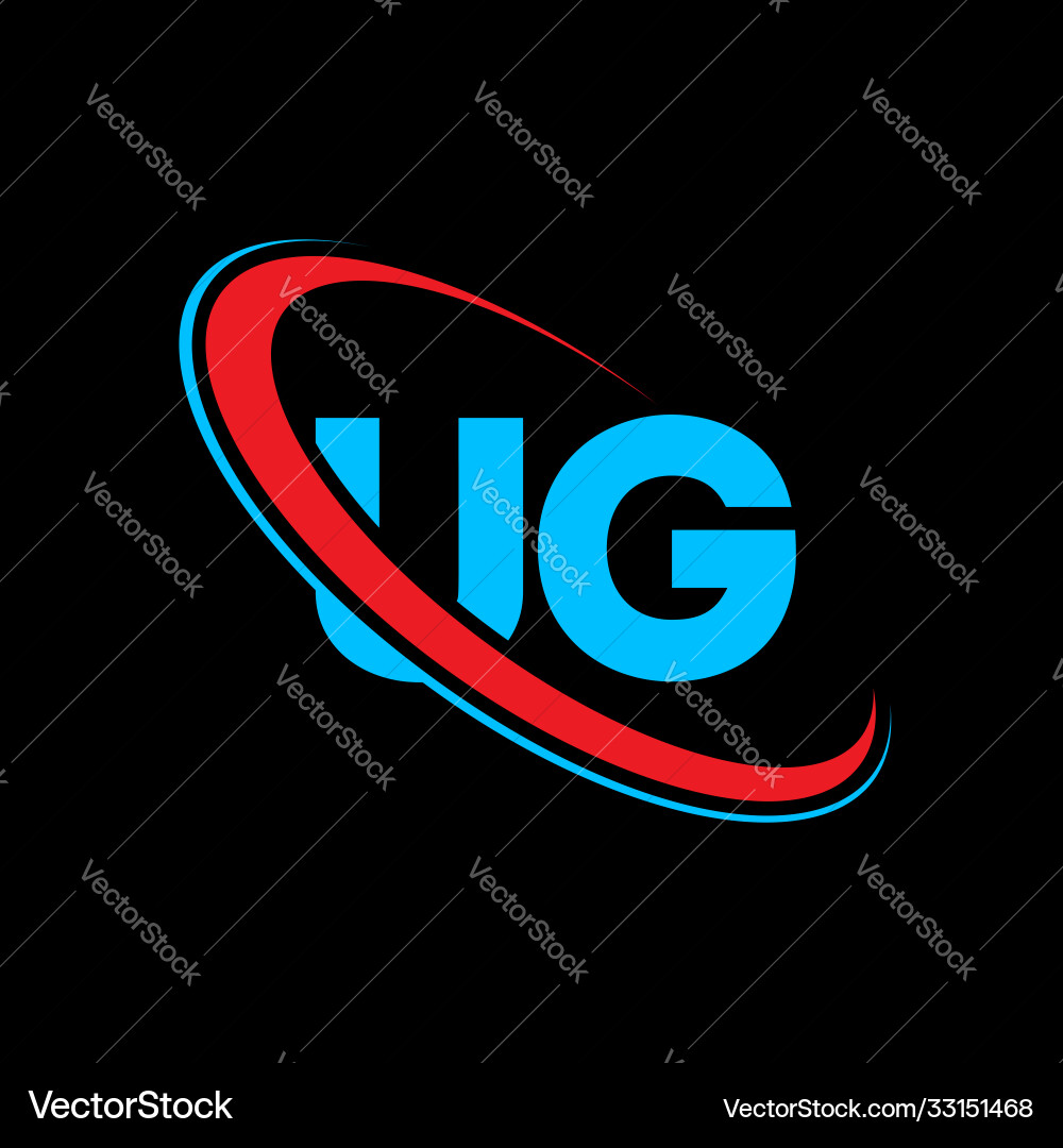 Ug u g letter logo design initial Royalty Free Vector Image