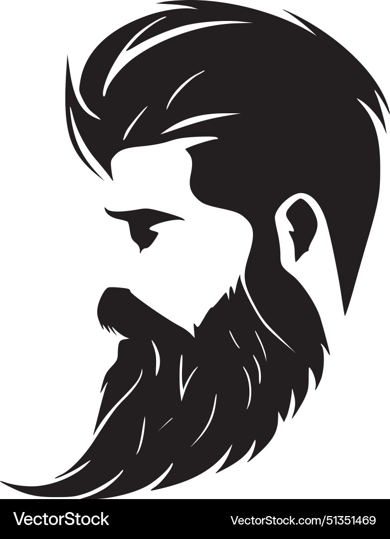 Beard - minimalist and flat logo Royalty Free Vector Image