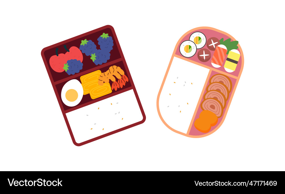 Bento box logo japanese lunch Royalty Free Vector Image