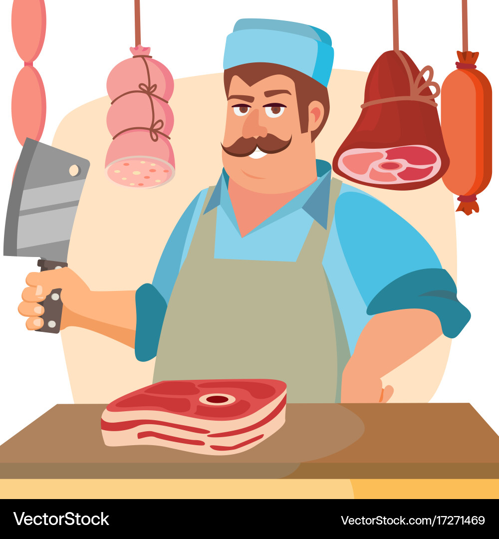 Butcher character classic professional Royalty Free Vector