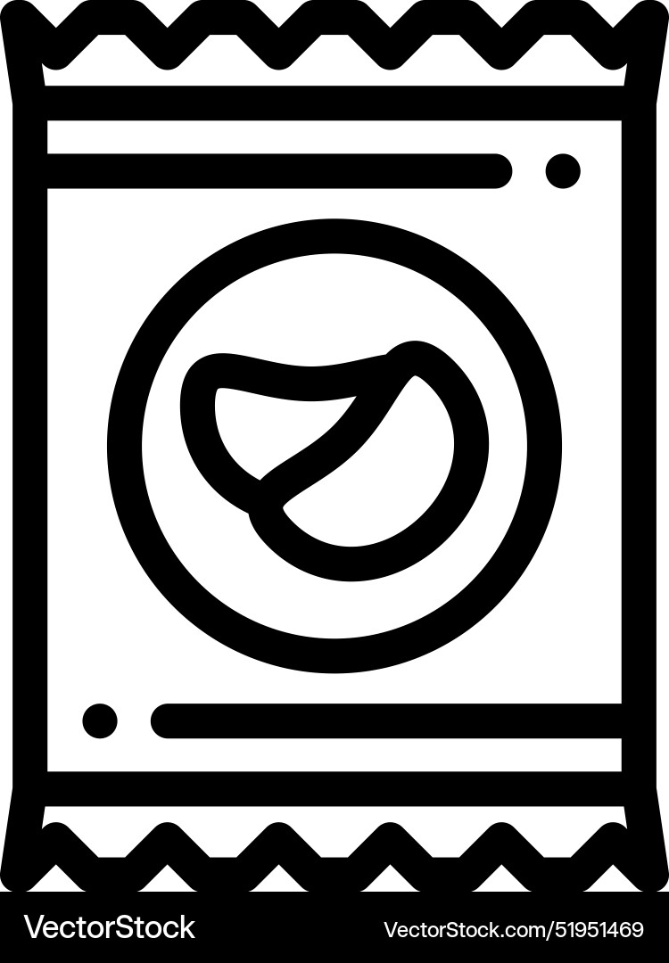 Chips icon thin linear style design isolated Vector Image