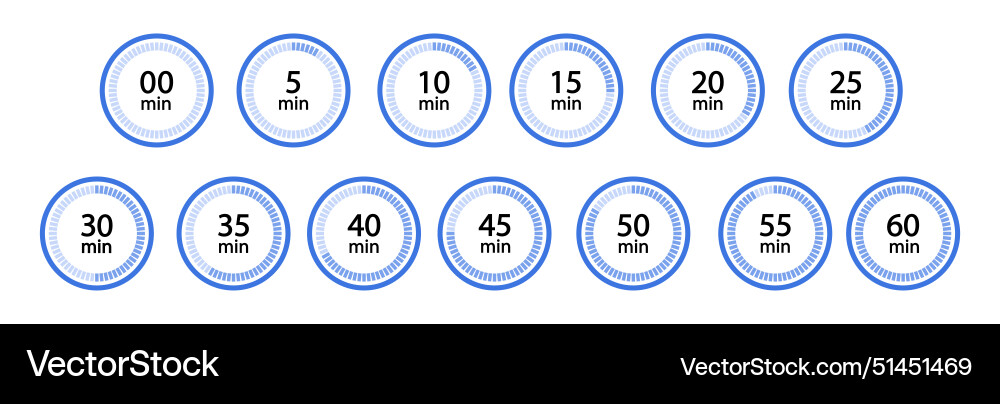 Clock with countdown time timer isolated on Vector Image