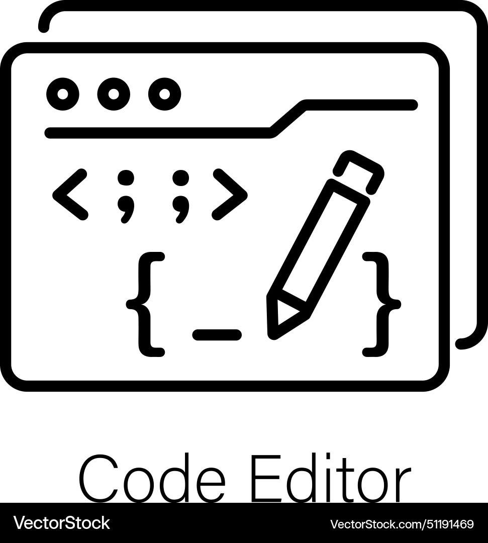 Code editor Royalty Free Vector Image - VectorStock