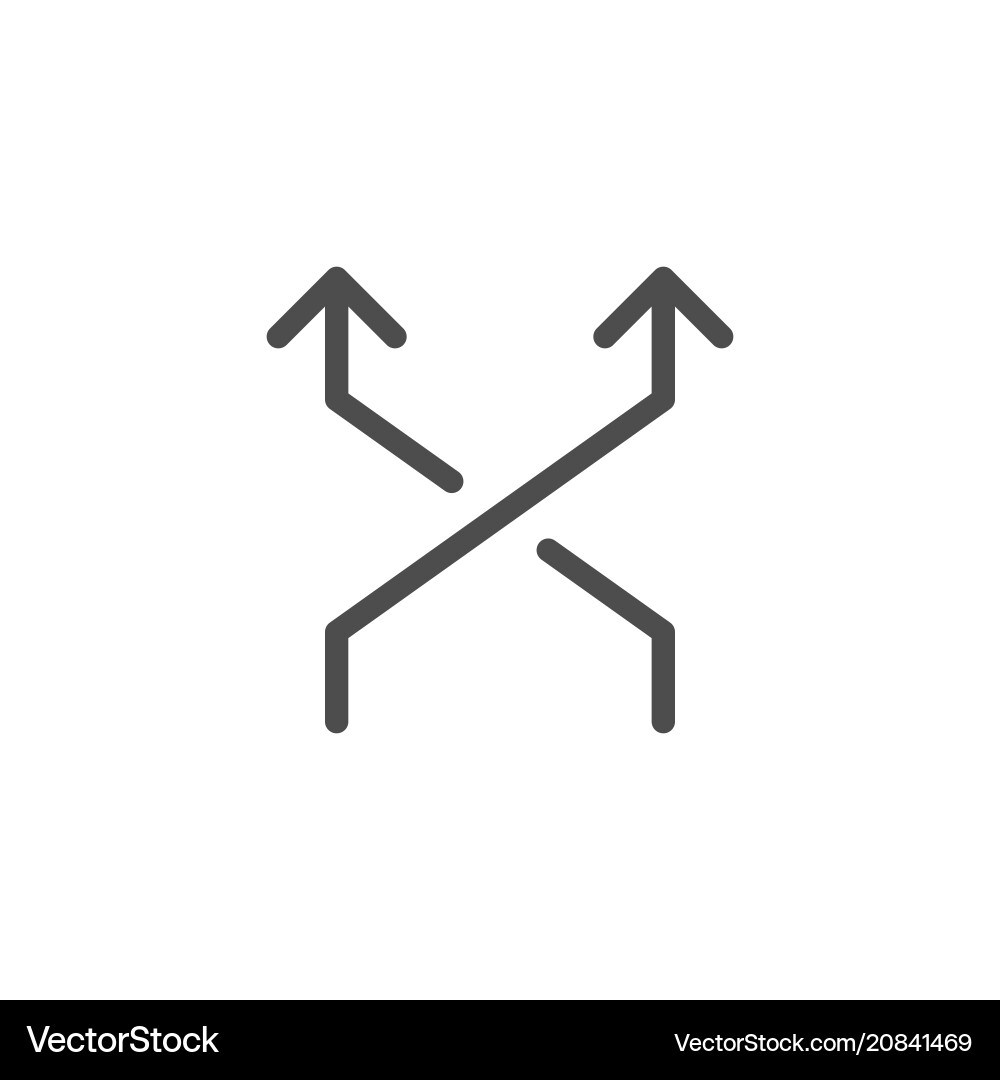 Cross arrows line icon Royalty Free Vector Image