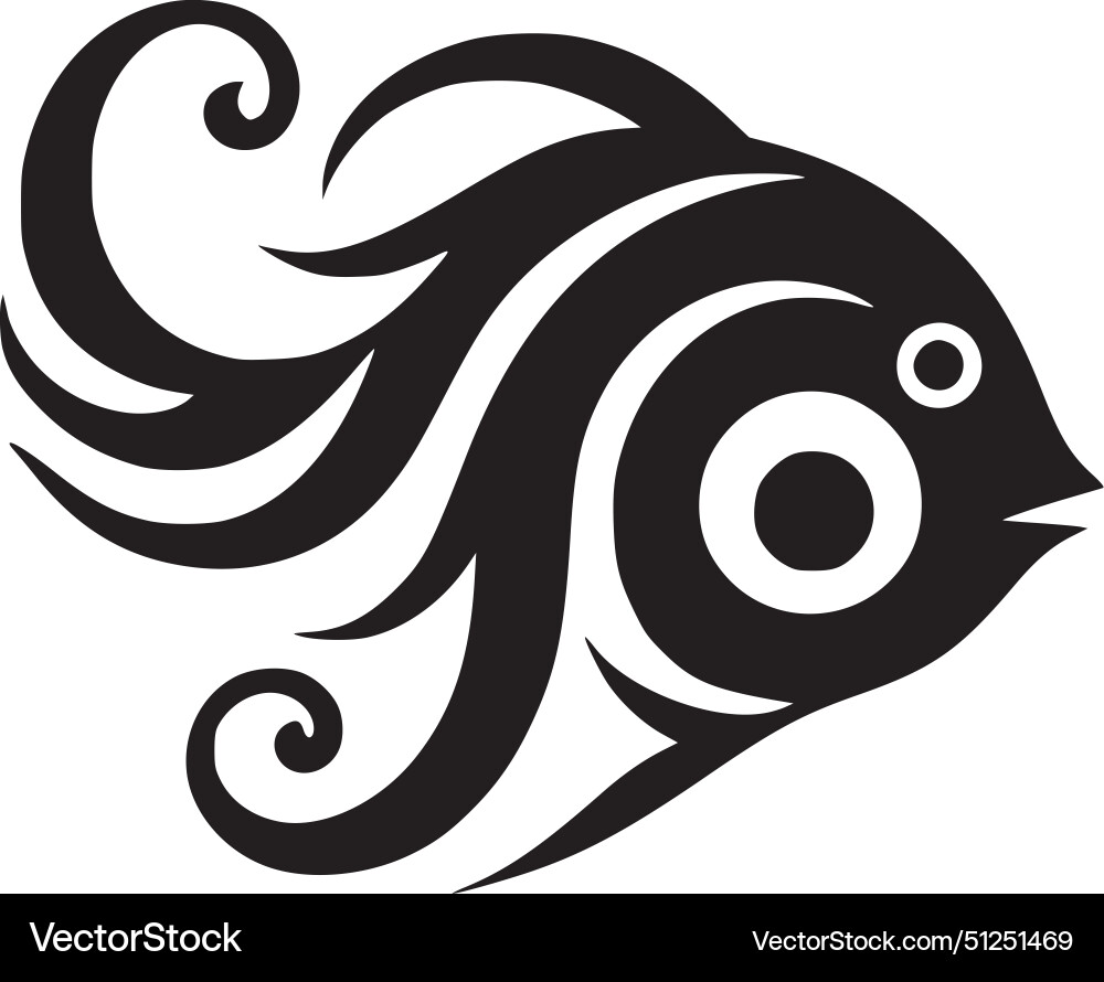 Fish - black and white Royalty Free Vector Image