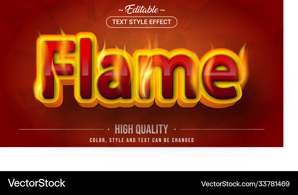 Flame Text Effect - Editable Style Royalty Free Vector Image