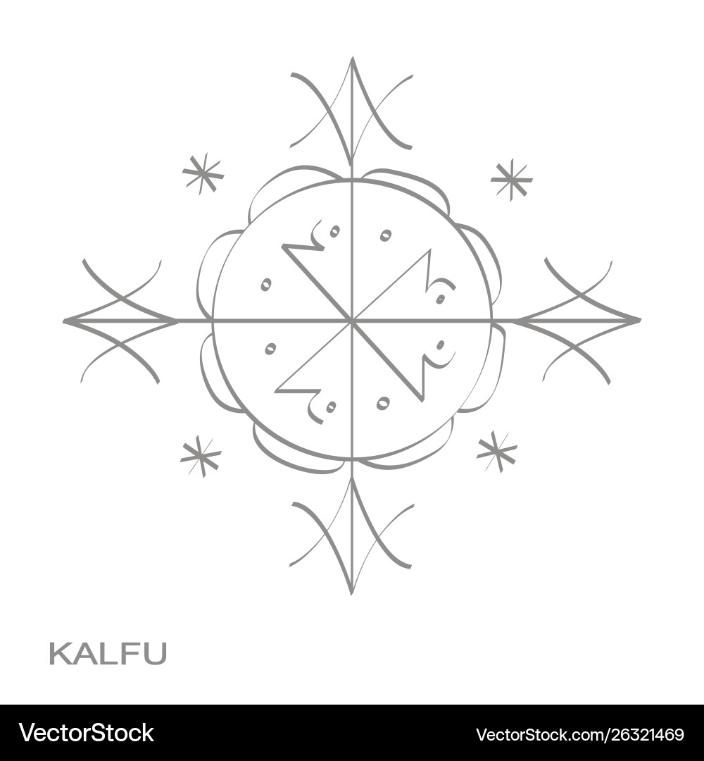 Icon with veve voodoo symbol kalfu Royalty Free Vector Image