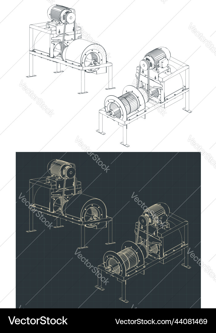 Industrial centrifugal air blower blueprints Vector Image