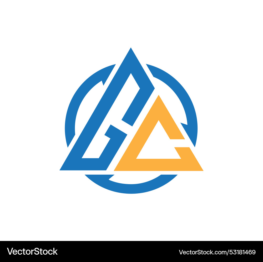 Initial gc letter logo design template Royalty Free Vector