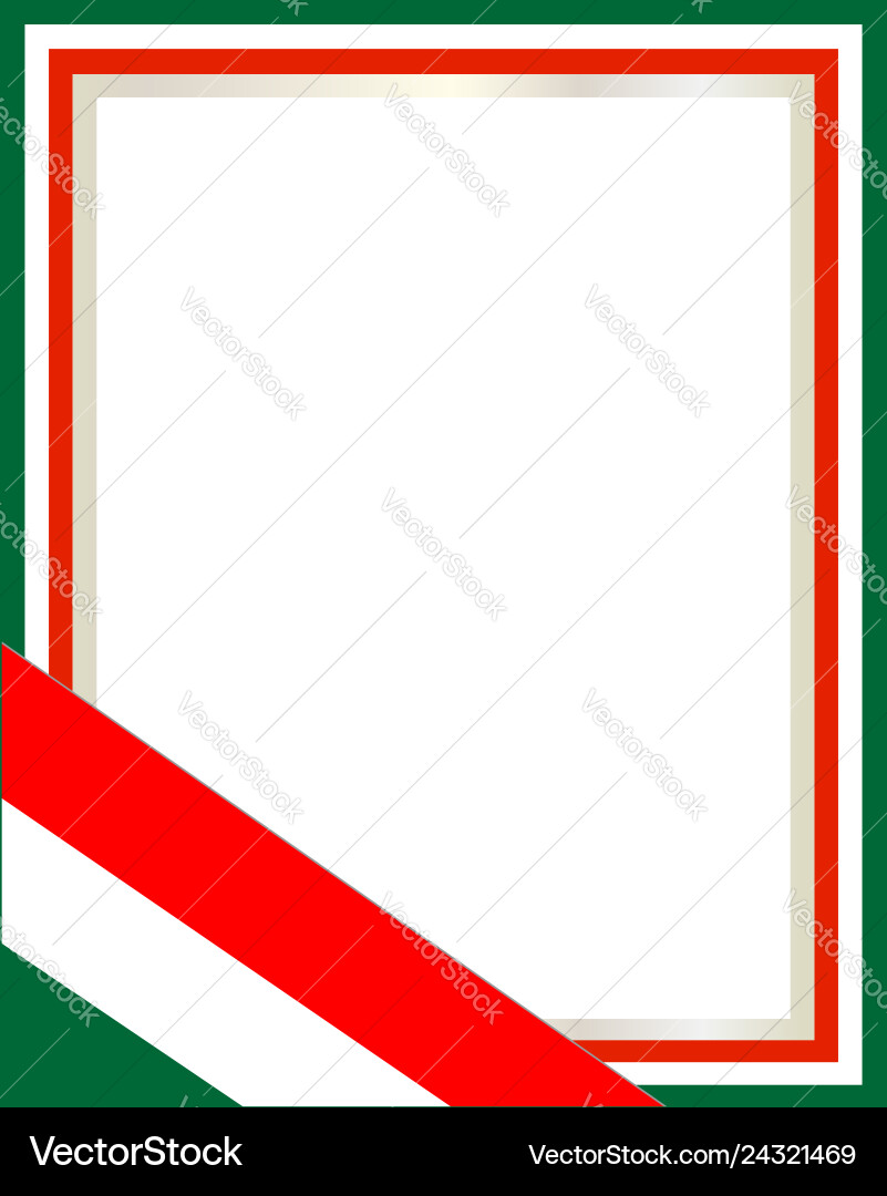 Italian flag symbol frame Royalty Free Vector Image