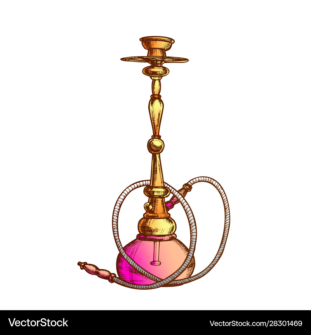 Smoking hookah lounge cafe instrument retro Vector Image