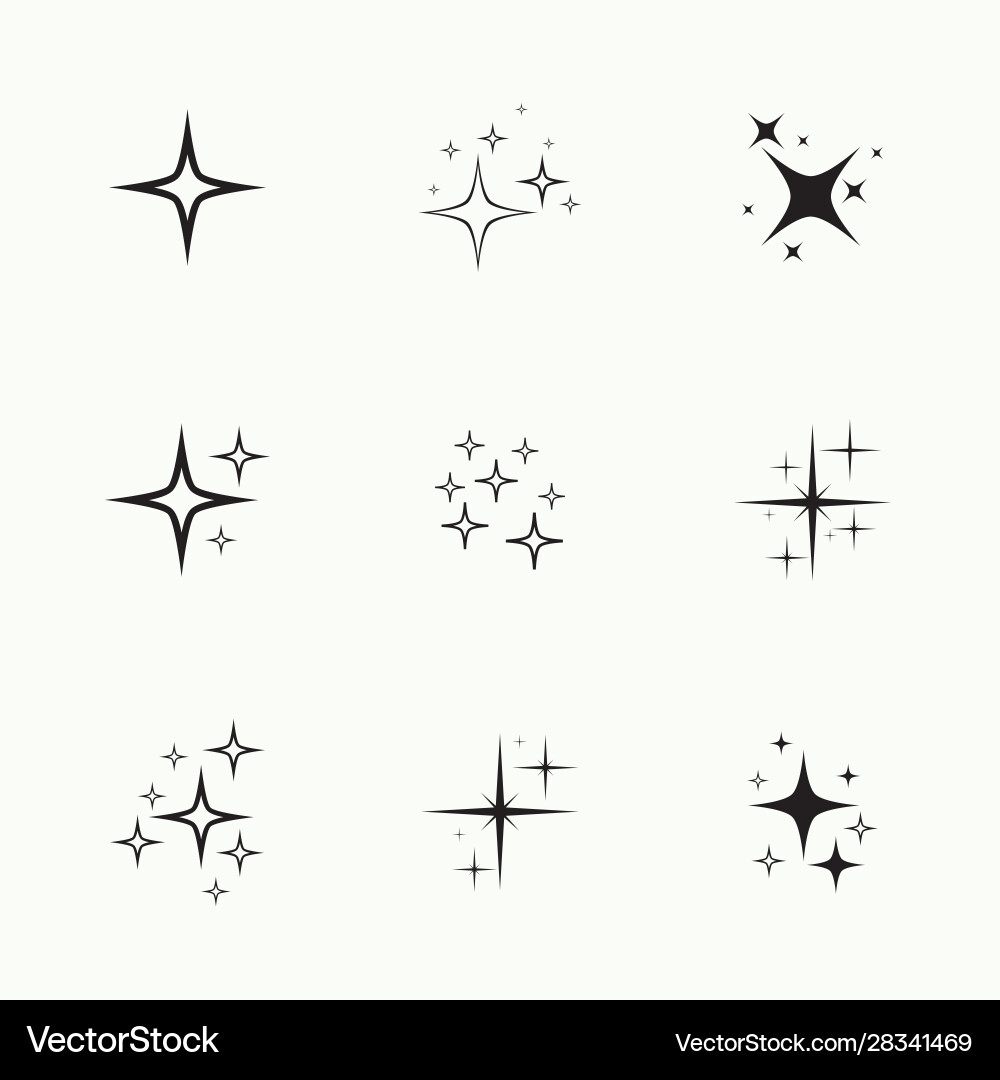 Sparkle Star Collection Royalty Free Vector Image