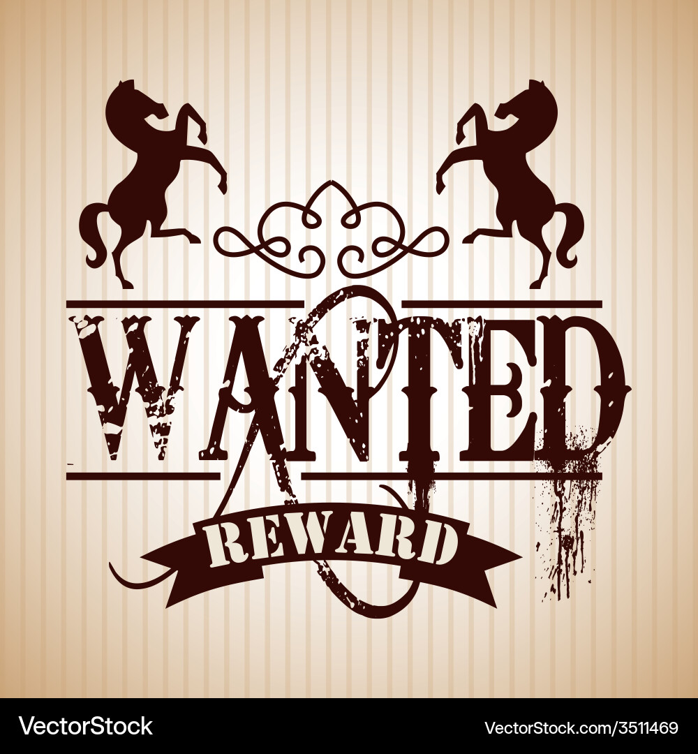 Western Reward Banner Royalty Free Vector Image