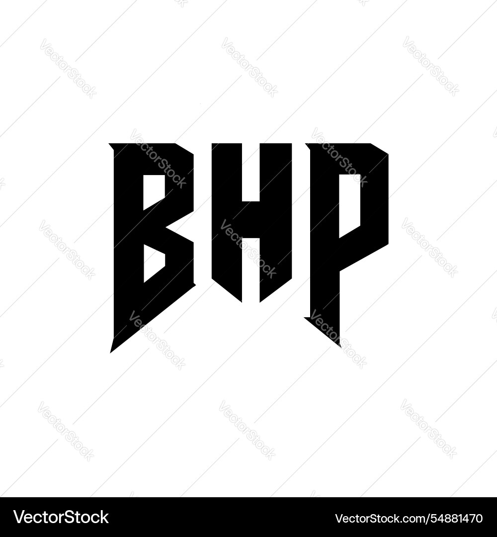 Bhp letter logo design for technology company Vector Image