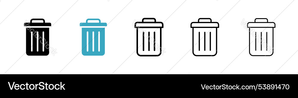 Bin icon set Royalty Free Vector Image - VectorStock