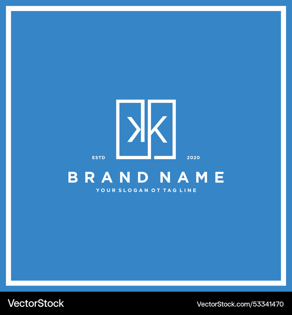 Creative letter kk square logo design concept Vector Image