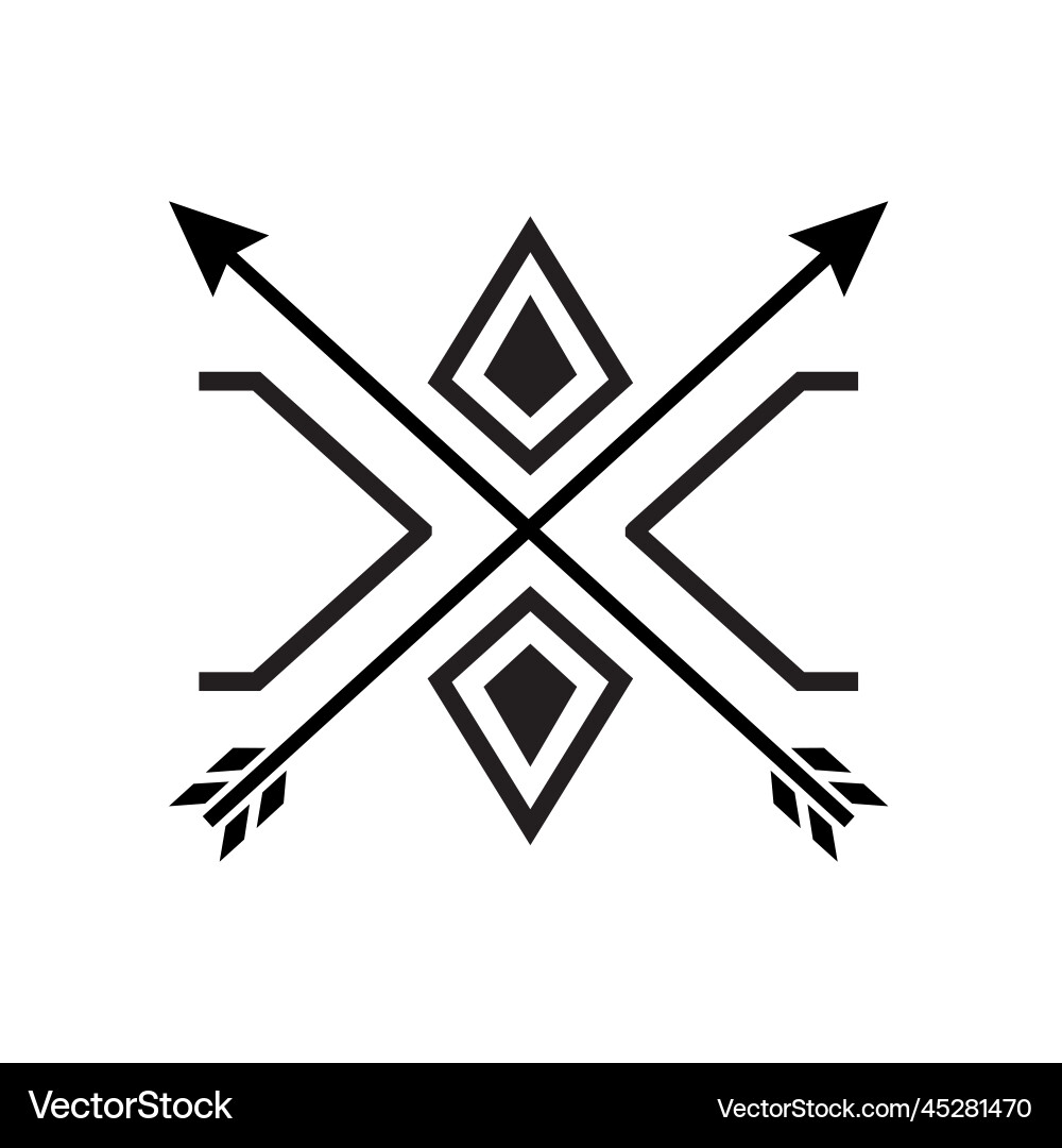 Cross arrow hunt icon logo Royalty Free Vector Image