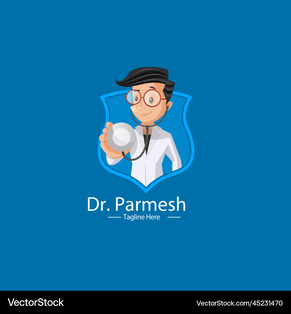 Dr parmesh mascot logo Royalty Free Vector Image
