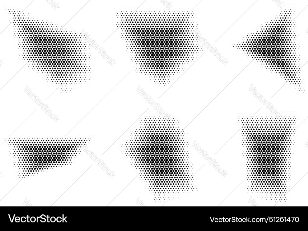 Halftone hexagon pattern reprographic technique Vector Image